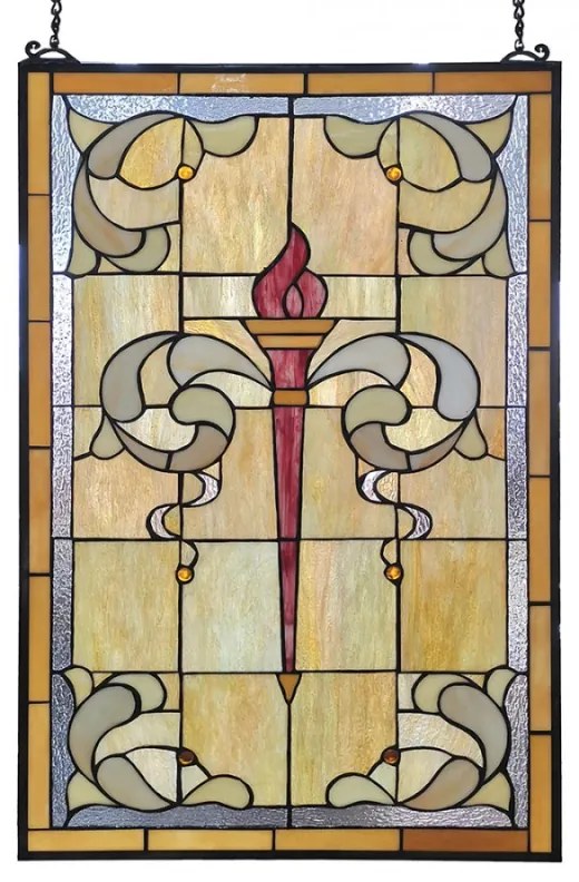 Vitrážový panel Tiffany Flambeau – 50x1x78 cm