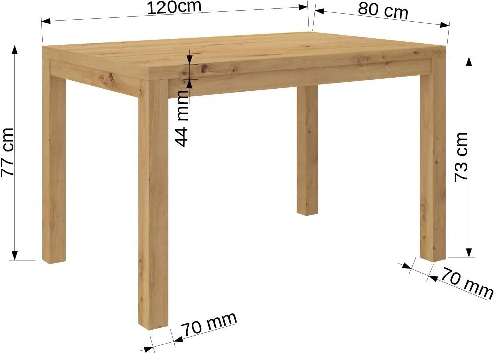 ADRK Furniture Konferenční stolek OLAF 2 120x80 CT-Ola-2-ART+BM-H072