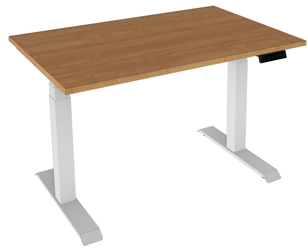 NOBL Dynamic + Elektr. nastavitelný polohovací stůl 120x80 s pamětí Dynamic + Dekor stolové desky: olše, Barva podnože: bílá