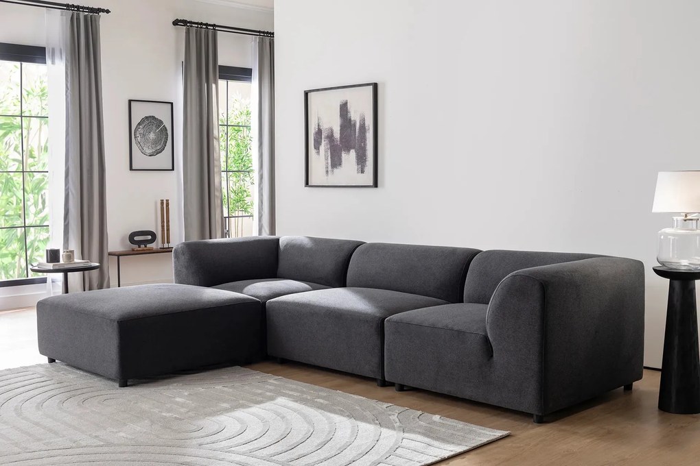 Hanah Home Rohová pohovka ALPHA antracitová levá