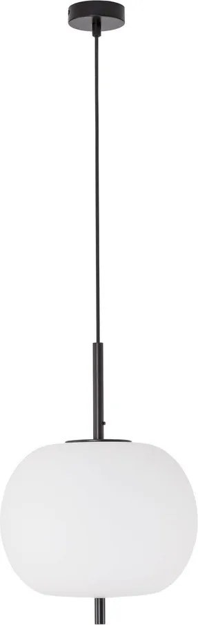 Bílé/černé skleněné závěsné svítidlo ø 30 cm Lato – Nova Luce