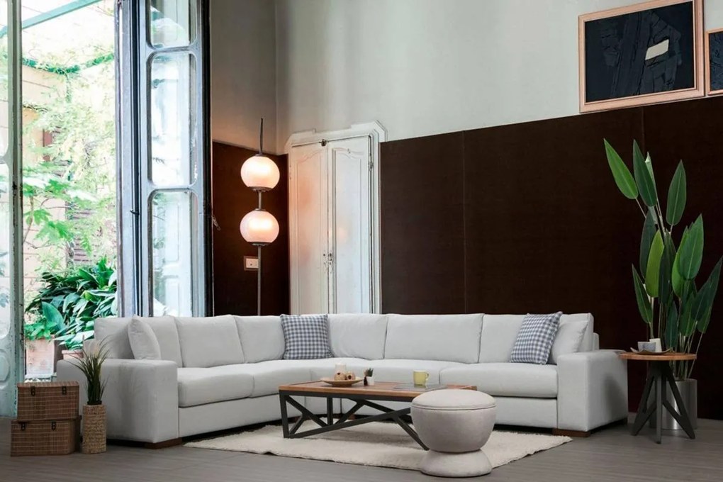 Designová rohová sedačka Bellona 322 cm béžová - levá