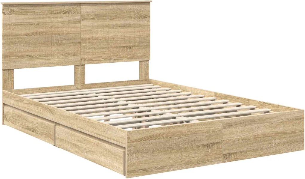 Postel s úložným prostorem se zásuvkou Sonoma dub 140 x 190 cm 3411210