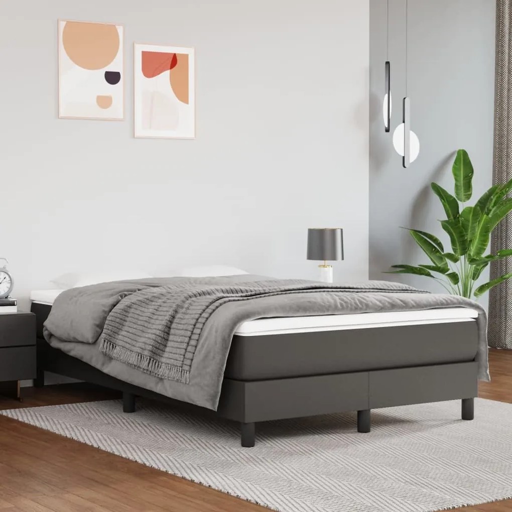 vidaXL Box spring postel 120 x 200 cm umělá kůže [3120689] Barva: Bílá