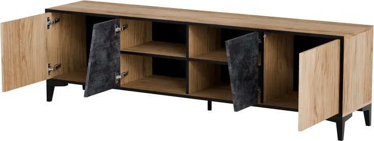 TV stolek OVO 180 cm šedý beton/dub antický