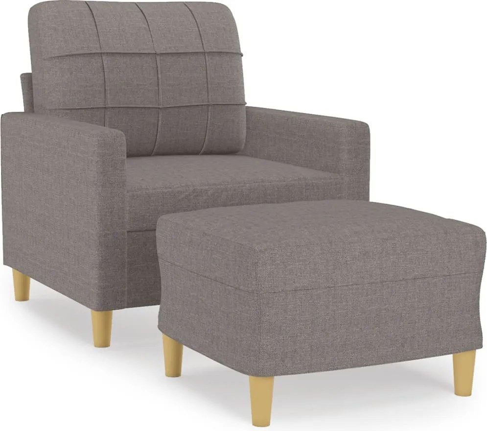 Křeslo s podnožkou taupe 60 cm textil 3201000