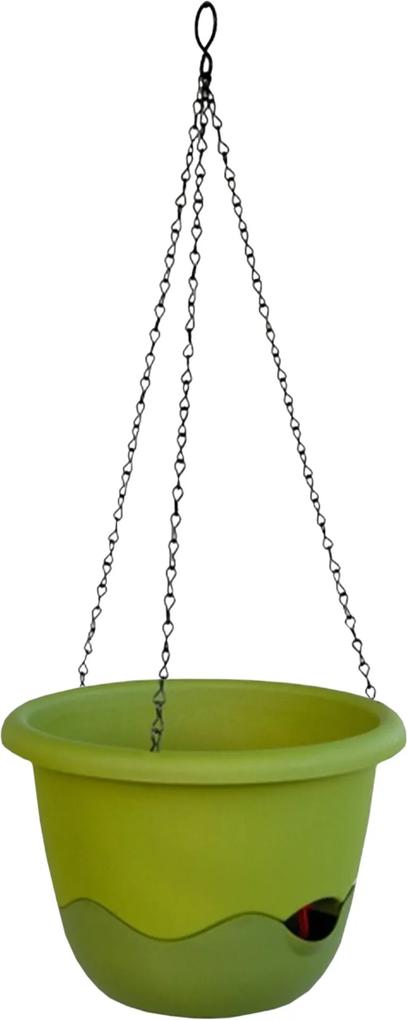 Plastia Květináč Mareta závěsný - zelená světlá + tmavá 25 cm