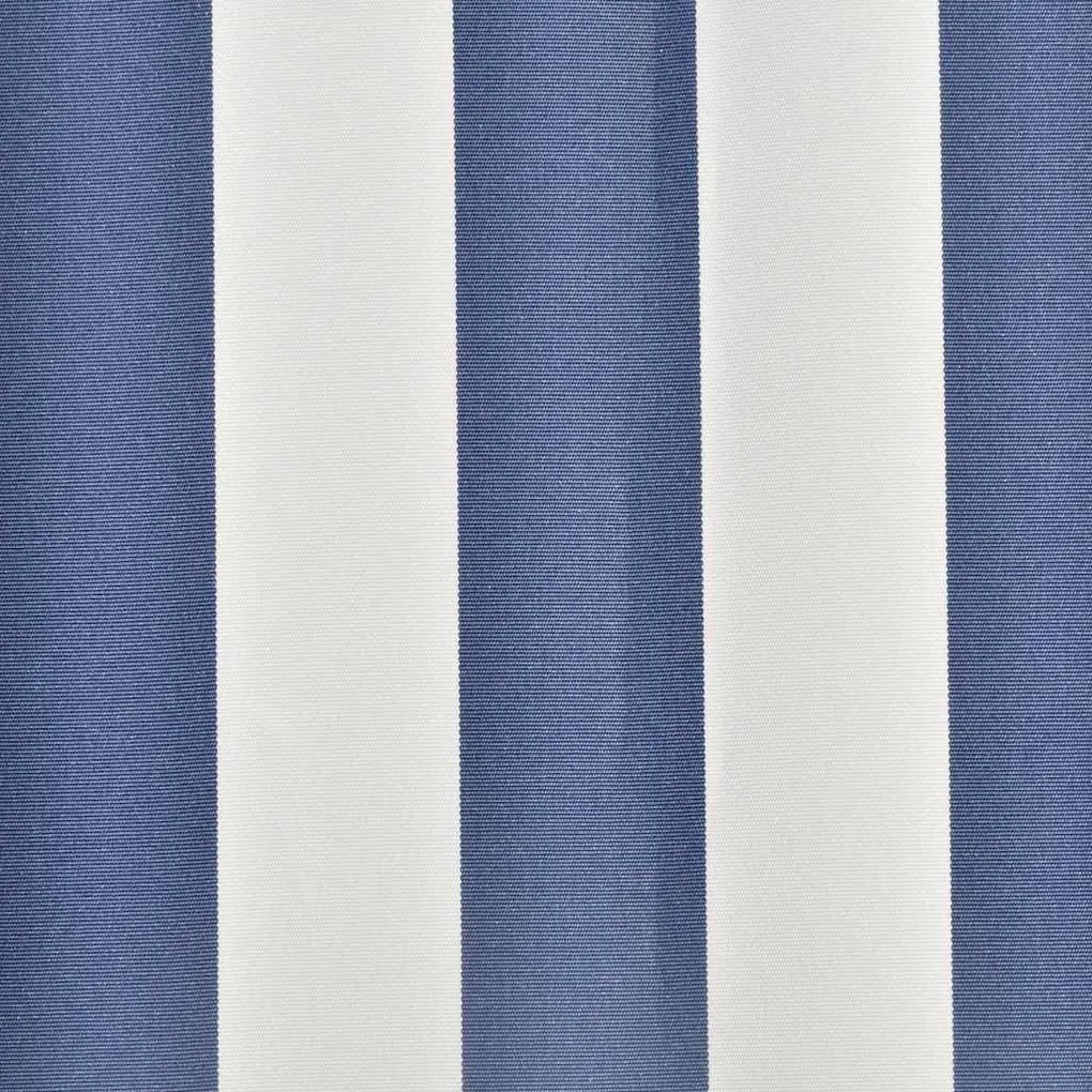 Náhradní plachta na markýzu modrá a bílá 350 x 250 cm polyesterová 143699