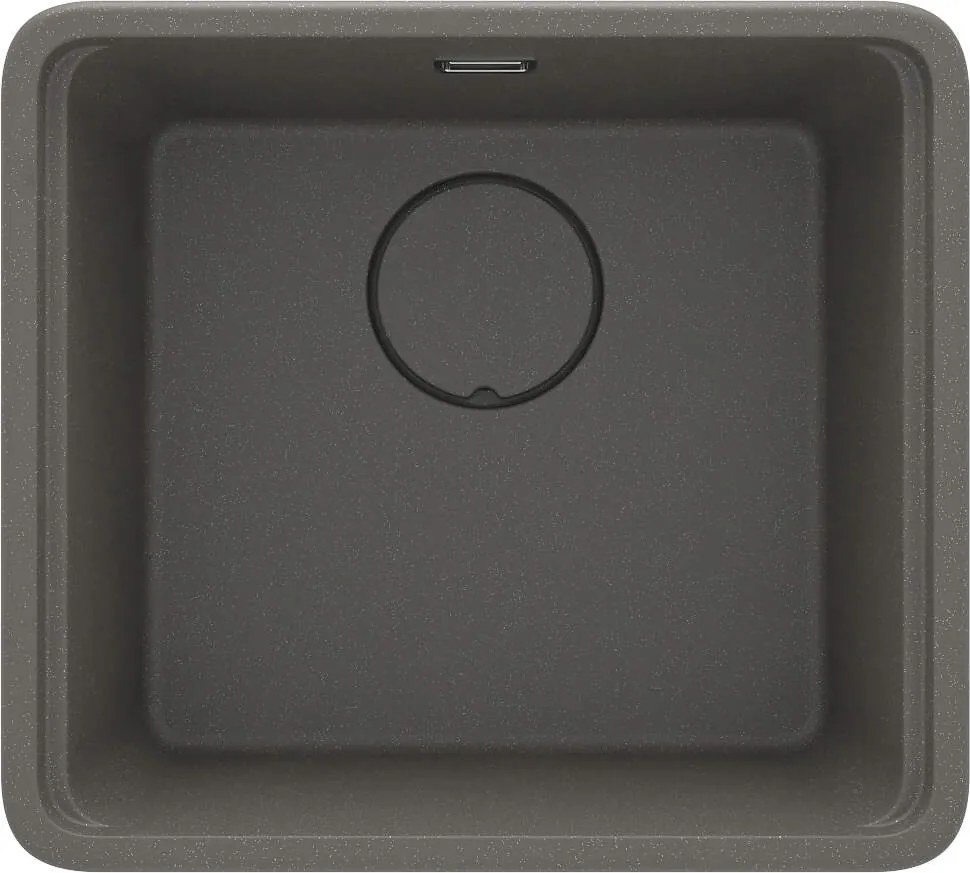 Deante Momi, 1-komorový granitový dřez 500x450x230 mm s úsporným sifonem, antracitová, DEA-ZKM_T10A