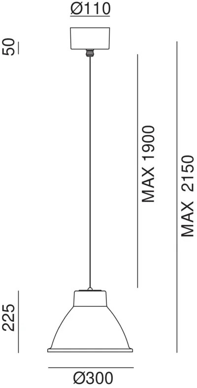 Il Fanale Industriální závěsné svítidlo LOFT s kabelem ø 300 mm