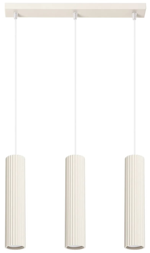 Sollux Lighting Závěsná lampa KARBON 3L béžová