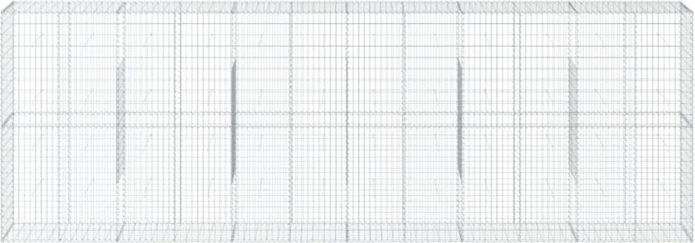 Gabionový koš s víkem 600 x 50 x 200 cm pozinkované železo 3295171