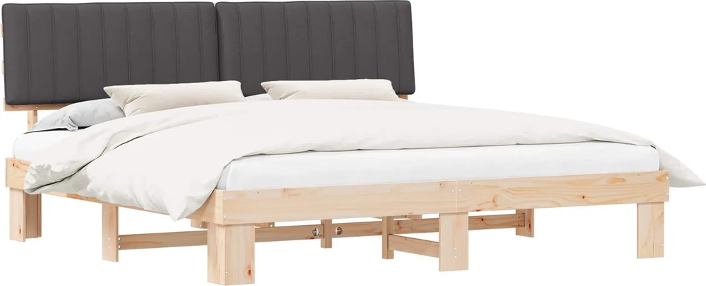 Rám postele s čalouněným čelem s čelo Tmavě šedá 200 x 200 cm 3398095