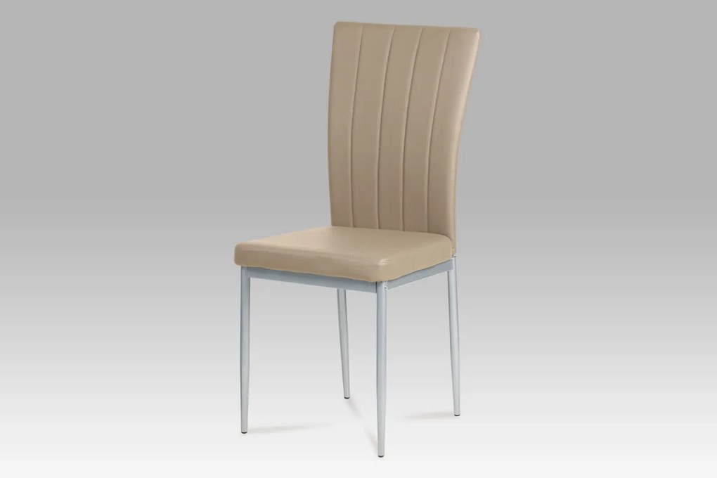 Artium Jídelní židle koženka cappuccino / šedý lak - AC-1287 CAP