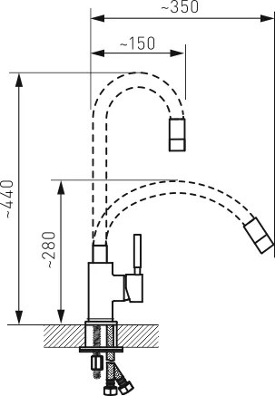 Ferro Zumba - Dřezová stojánková baterie s elastickým ramenem, Zelená/Chrom, 70710-0Z