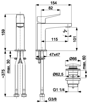 KFA Armatura 4522-815-31 - Umyvadlová baterie + výpusť MALAGA 15,9 cm kart.zlatá
