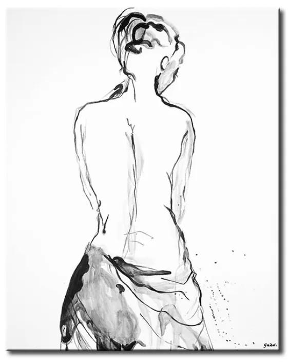 Obraz Ženskost v umění (1-dílný) - černobílá elegance postavy