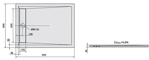 Polysan Cover Varesa Sprchová vanička se záklopem, 900x800 mm, bílá 71606