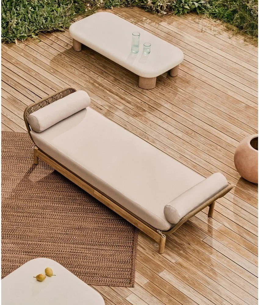 Zahradní konferenční stolek s betonovou deskou 70x140 cm Labra – Kave Home