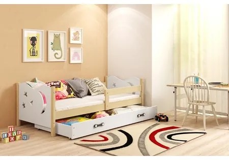 Dětská postel MIKOLAJ 160x80 cm Bílá Borovice