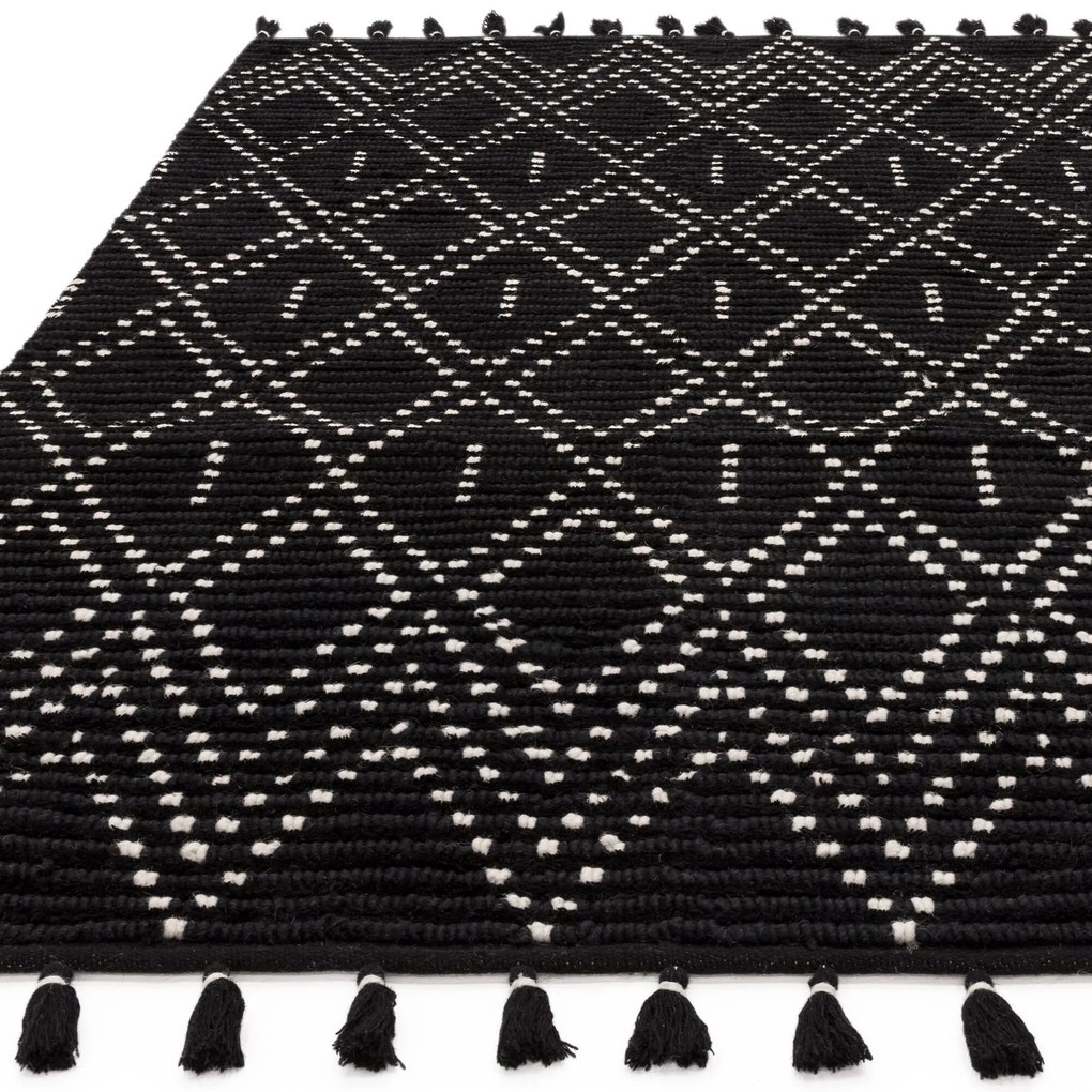 Tribeca Design Kusový koberec Livan Black Cream Diamond Rozměry: 160x230 cm