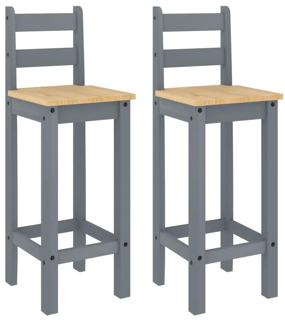 Barové židle 2 ks šedé masivní borové dřevo,  4005694