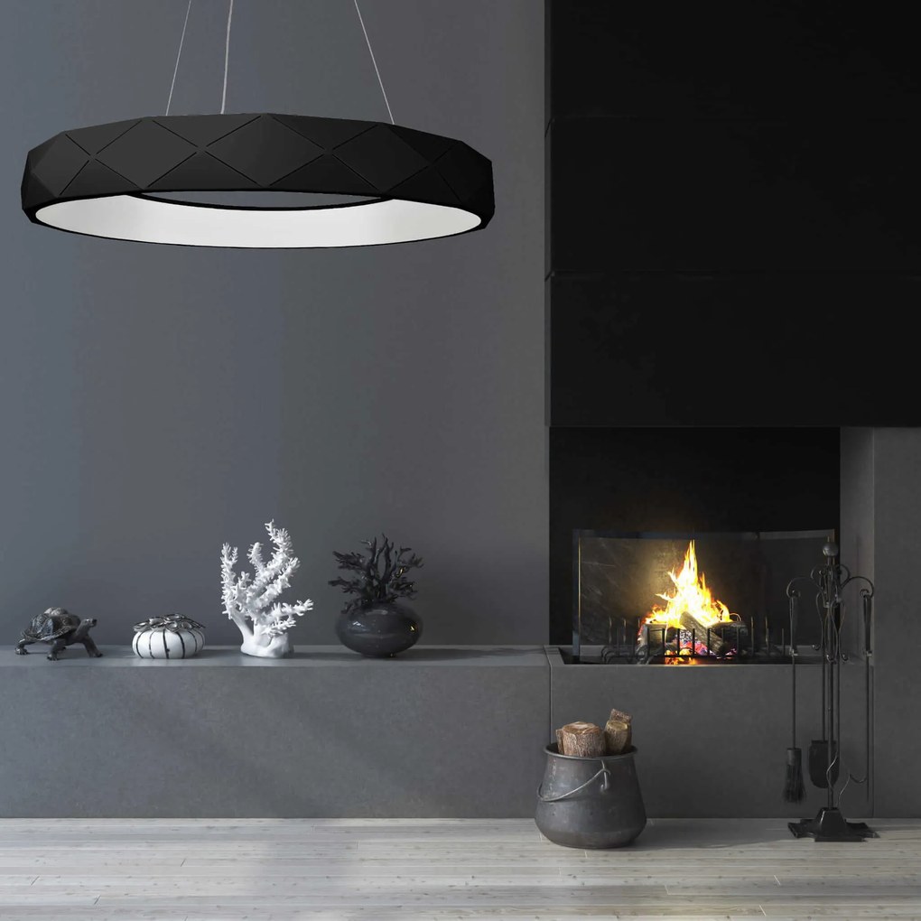 Černý LED lustr REUS 36W