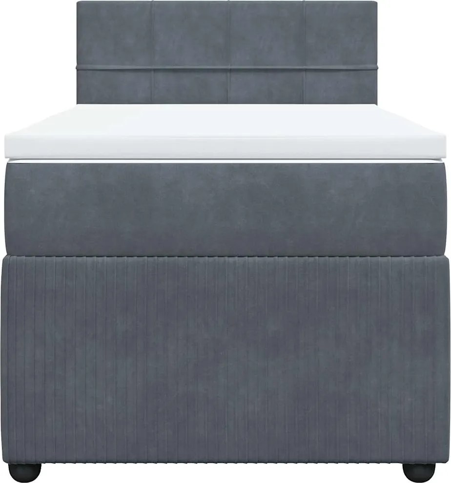 Box spring postel s matrací tmavě šedá 90x200 cm samet 3287651