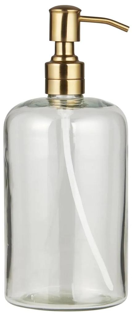 IB LAURSEN Skleněný dávkovač na mýdlo Brass Large, zlatá barva, sklo