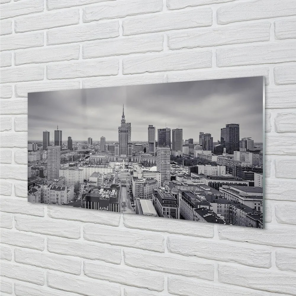 Obraz na skle Varšava mrakodrapy panorama 100x50 cm