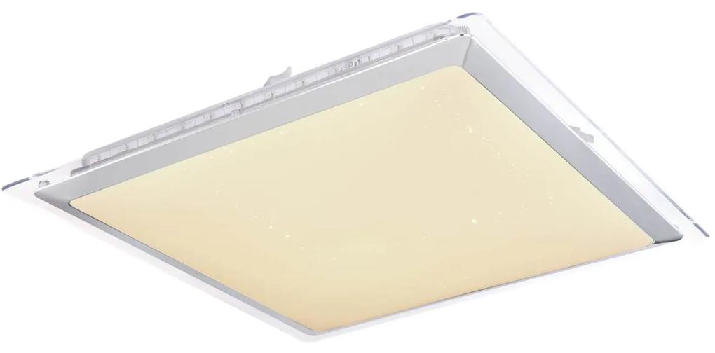 Stropní přisazené LED osvětlení RENA, 30W, teplá bílá-studená bílá, RGB, 44,5x44,5cm, hranaté Globo RENA 48380RGB