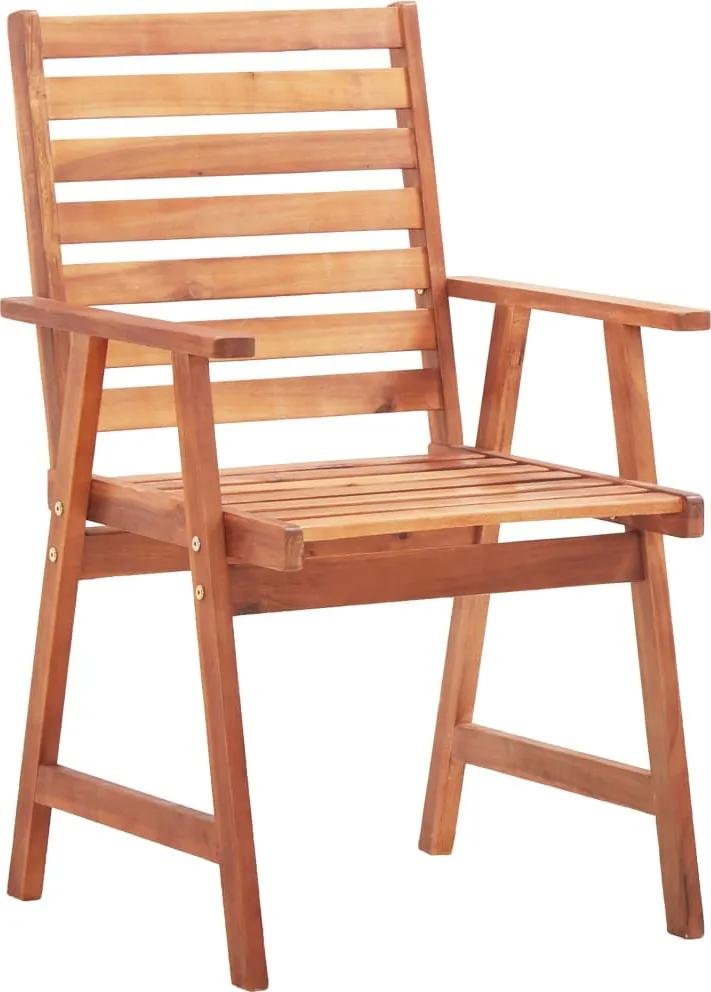 vidaXL Zahradní jídelní židle s poduškami 4 ks masivní akáciové dřevo [3078338] Barva: vínová červená