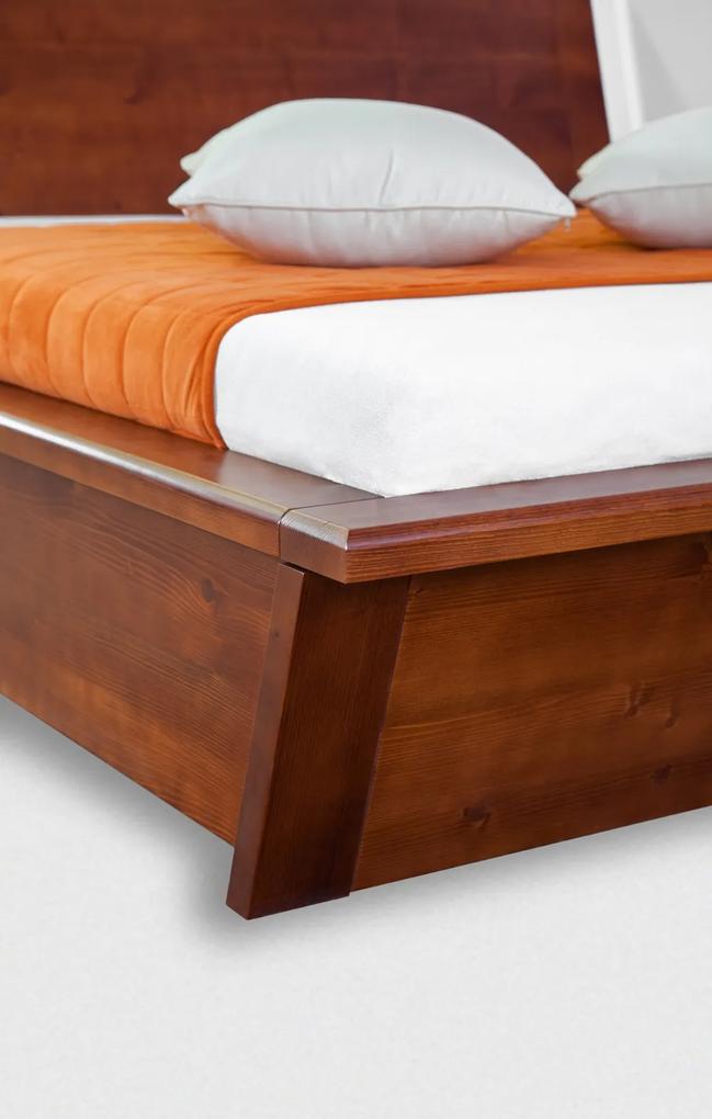 Krajča Manželská postel z masivu Comet 180 x 220 cm Povrchová úprava: Barevný lak RAL, Druh dřeva: Borovice