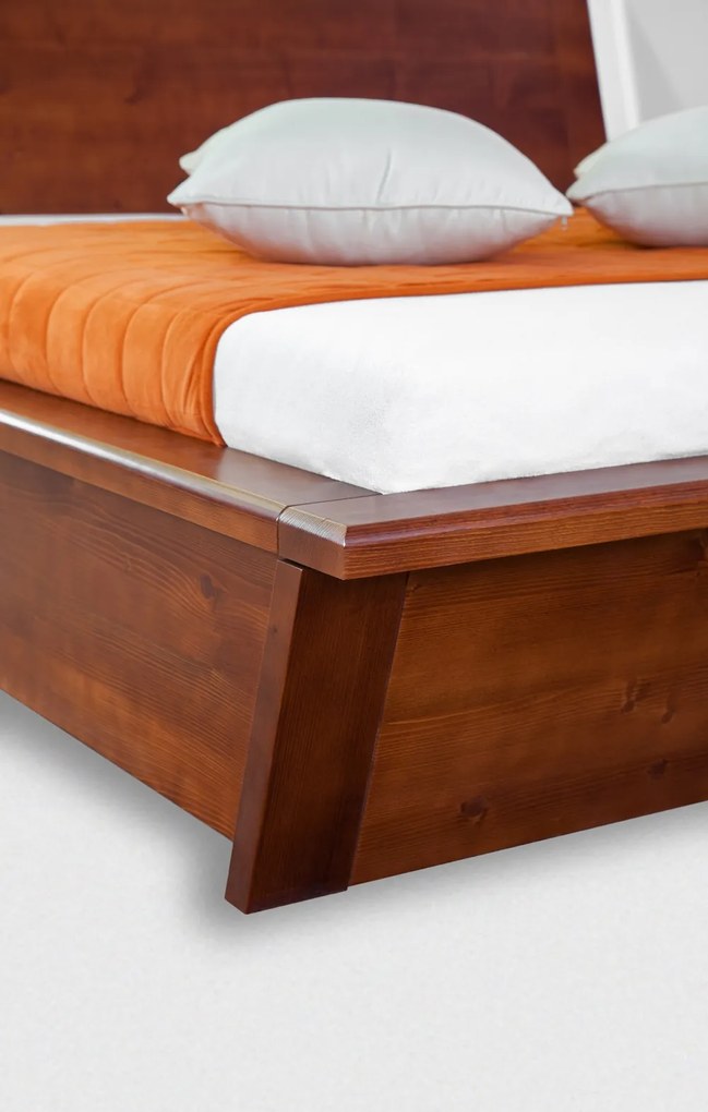 Krajča Manželská postel z masivu Comet 180 x 220 cm Povrchová úprava: Bílá, Druh dřeva: Borovice
