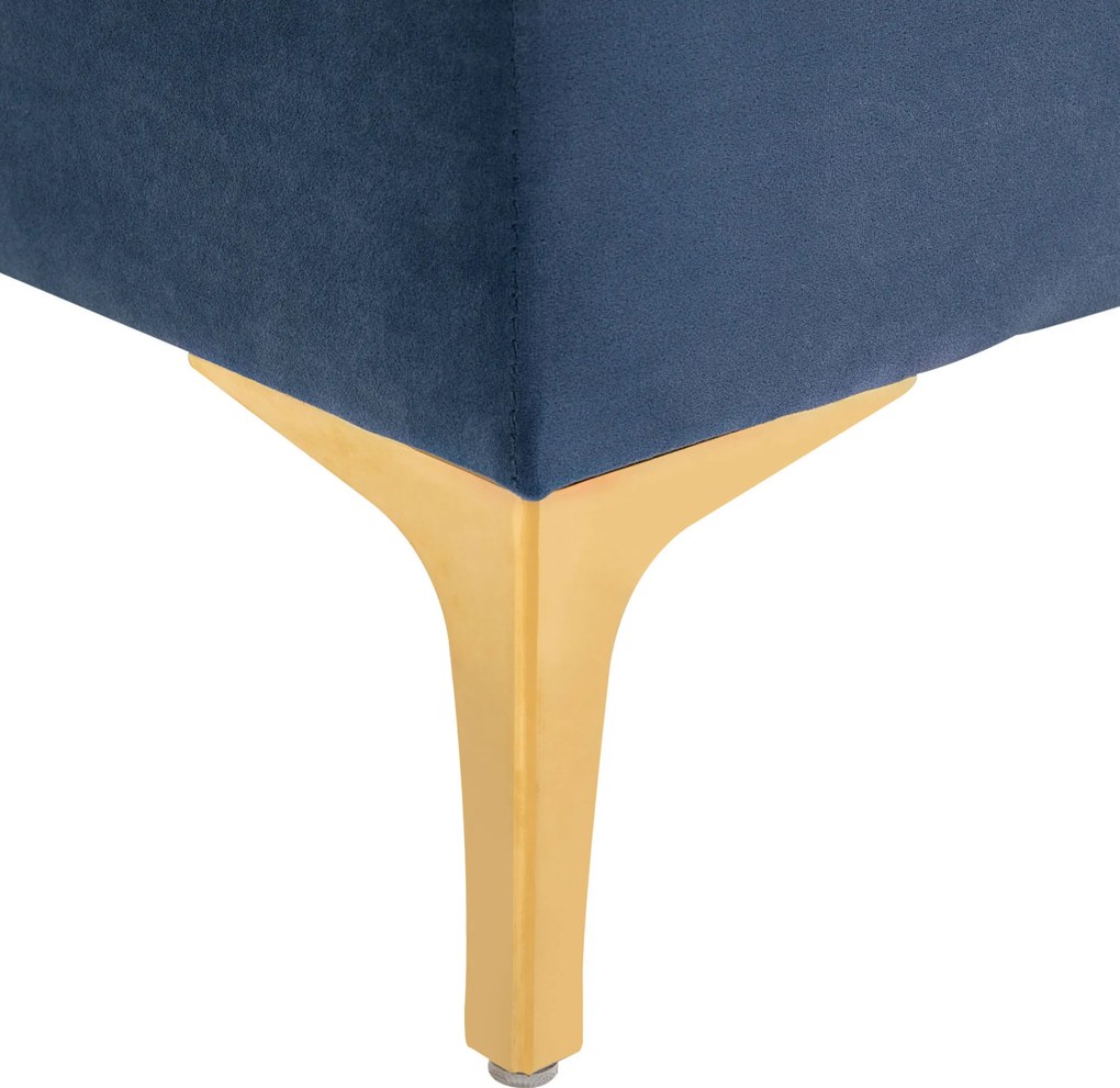 HOMCOM Lavice k posteli lavice na boty sametová modrá 118 x 45 x 42 cm se zvýšenými nohami do ložnice a předsíně | Aosom.de