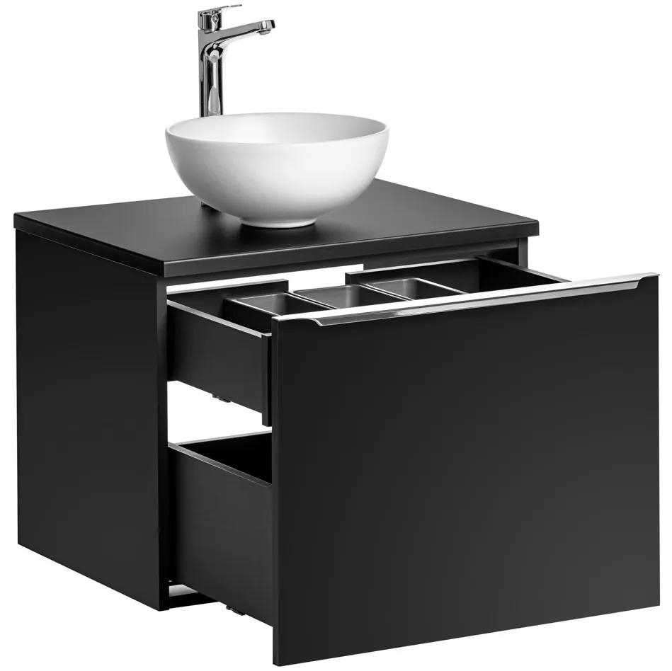 Koupelnová skříňka s umyvadlem a deskou SANTA FE Black DU60/1 | 60 cm