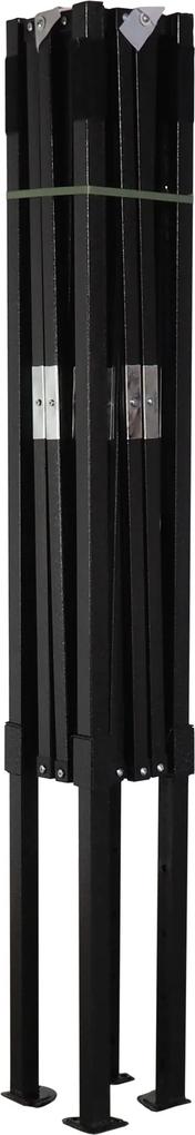 Nůžkový stan 2x2m ocelový, Černá, Bez bočních plachet