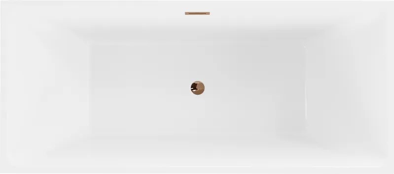 Mexen Lita, volně stojící vana 170 x 75 cm, bílá, růžové zlato přepad, 52121707500-60