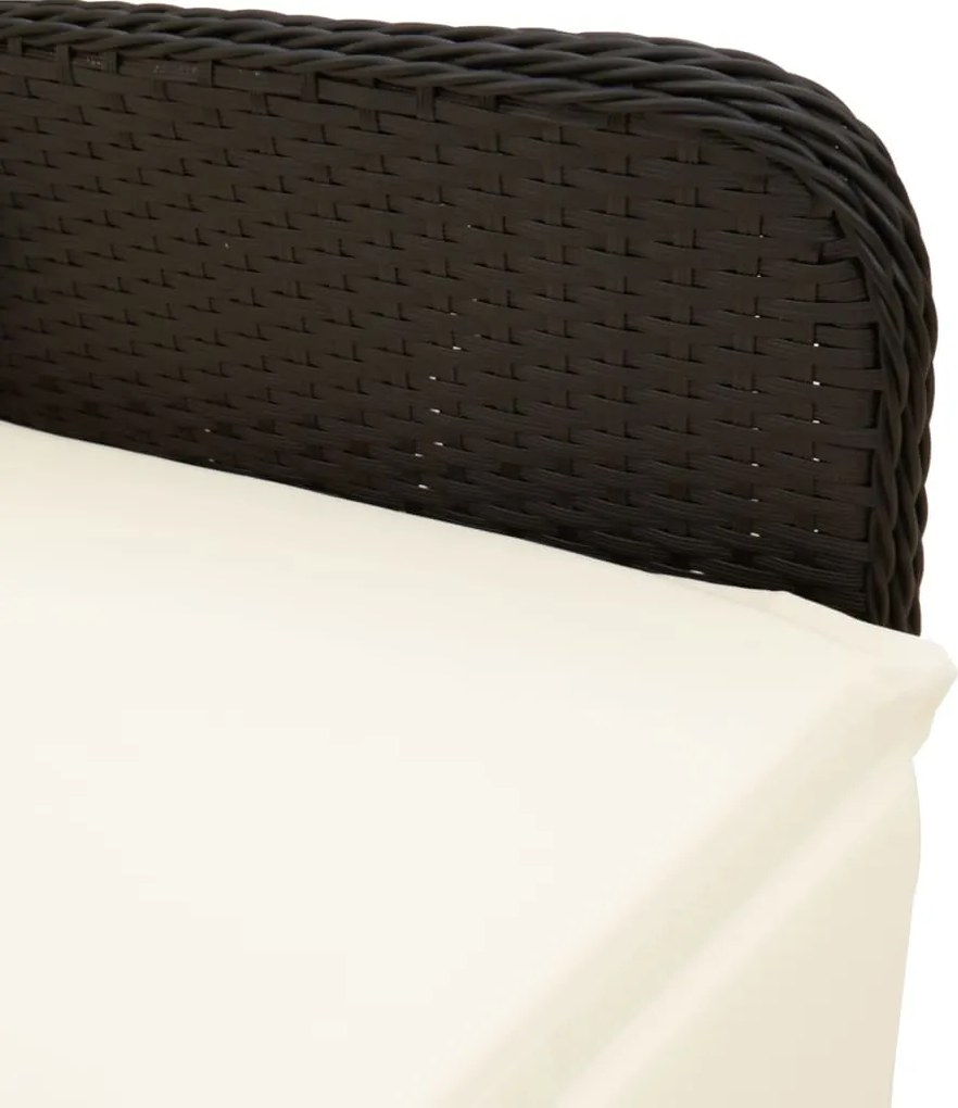 5dílný zahradní bistro set s poduškami černý polyratan 3277129