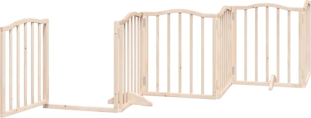 Zábrana pro psy s dvířky skládací 9 panelů 450 cm topol 3155585