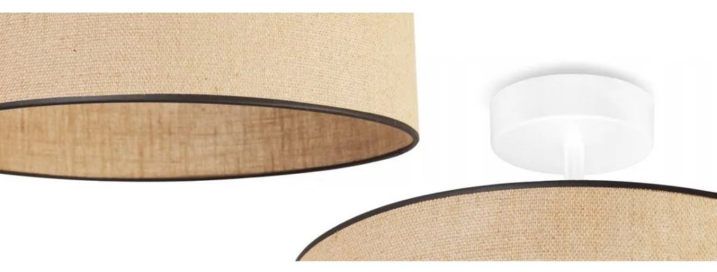 Stropní svítidlo Juta, 1x jutové stínítko, (výběr ze 2 barev konstrukce), (fi 40cm), bl