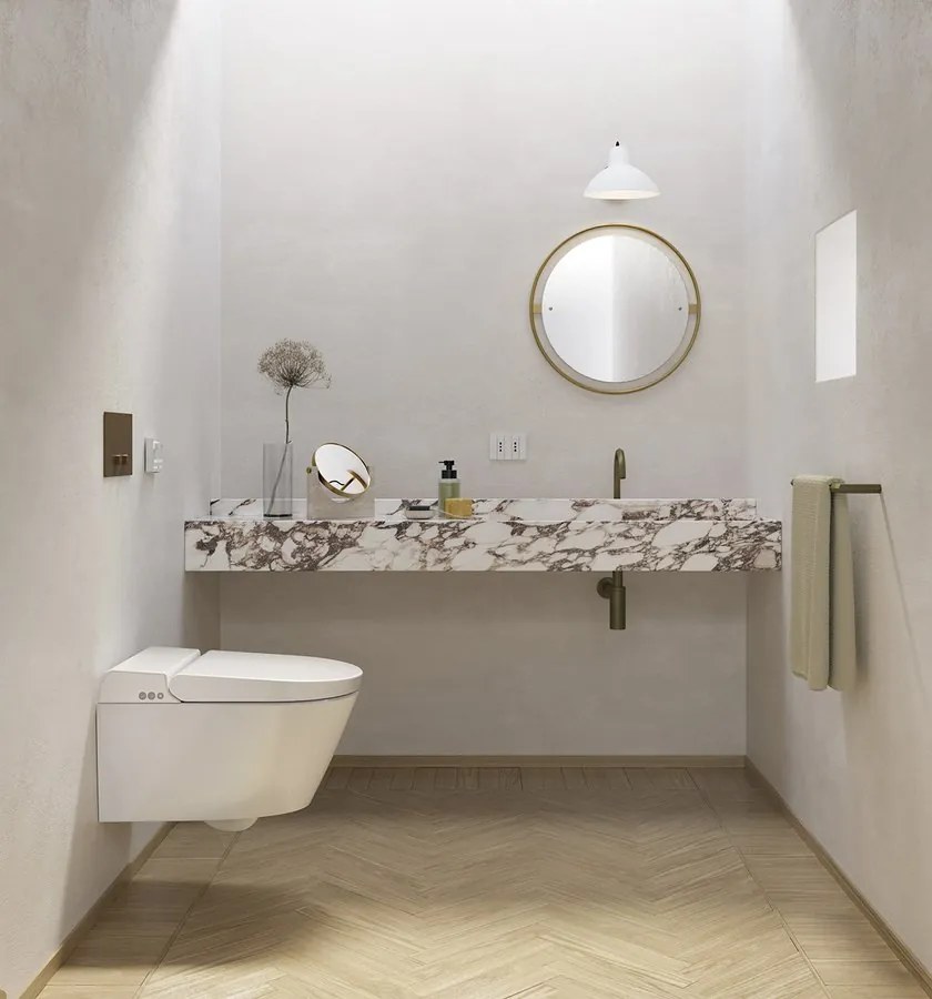 GSI GSI, WCLEAN závěsné WC Swirlflush s integrovaným elektronickým bidetem, bílá ExtraGlaze, 7418K11