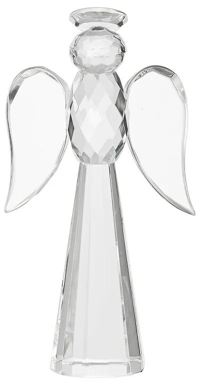 LENE BJERRE Skleněný anděl CHRISTIN 8 x 4,5 x 15 cm