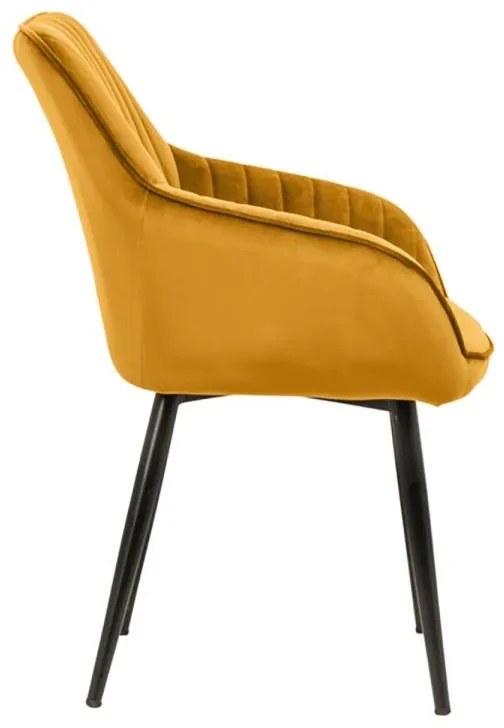 Designová židle Esmeralda, hořčicová žlutá