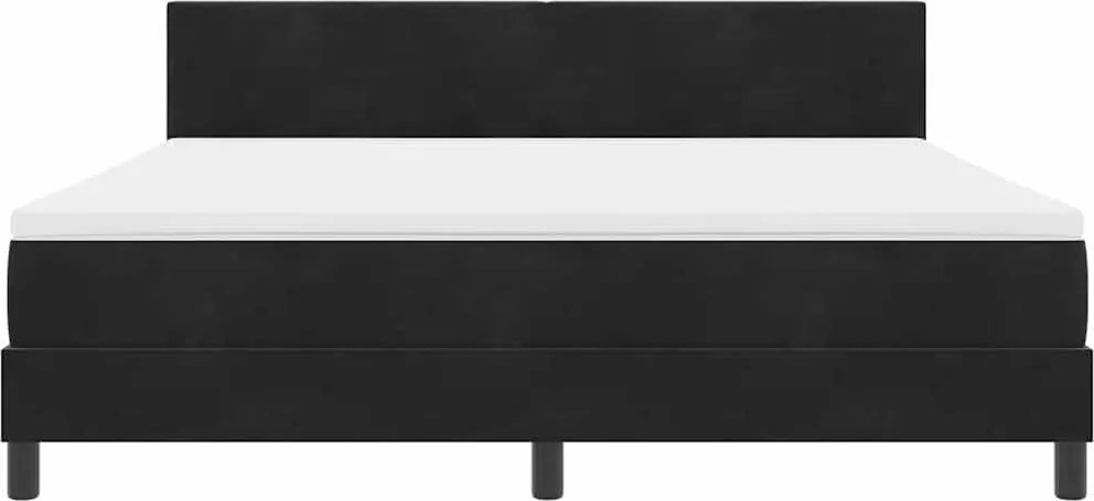 Postel s boxspringem s čelo Černá 180 x 200 cm samet 3339190