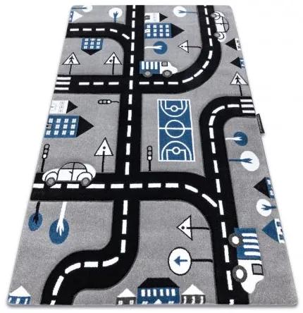 koberec PETIT MĚSTO, ULICE, šedý velikost 160x160 cm | krásné koberce cz
