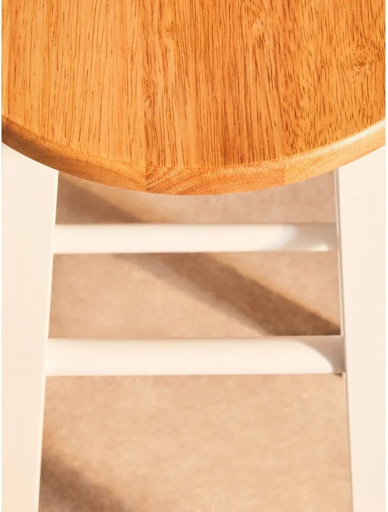 Bílá/v přírodní barvě barová stolička z kaučukového dřeva (výška sedáku 74 cm) Chester – Premier Housewares