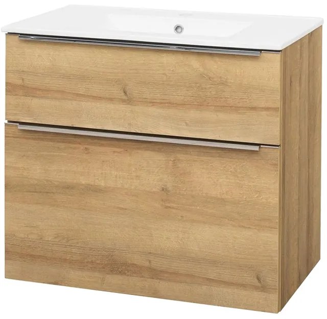 Mereo Mereo, Mailo, koupelnová skříňka s keramickým umyvadlem 81 cm, chrom madlo, CN521