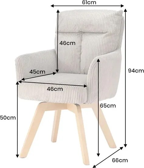 Designová otočná židle Maddison šedo-béžový manšestr