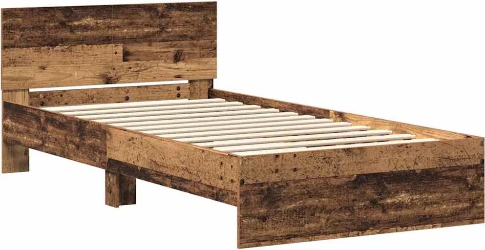 Rám postele s čelem s čelo Staré dřevo 203 x 104 x 70 cm 3376050